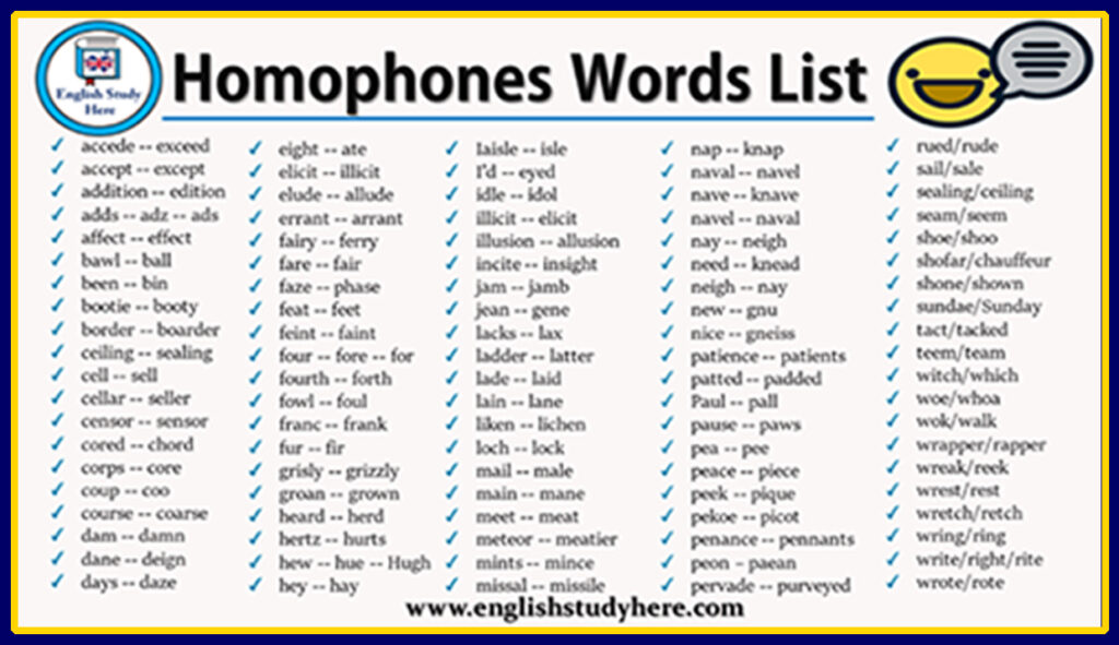 Homophones